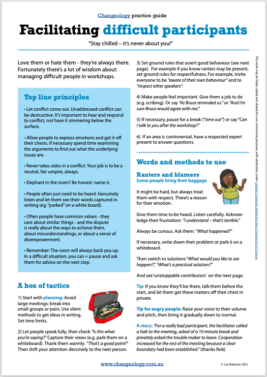 Difficult participants – a tiny guide – Changeology